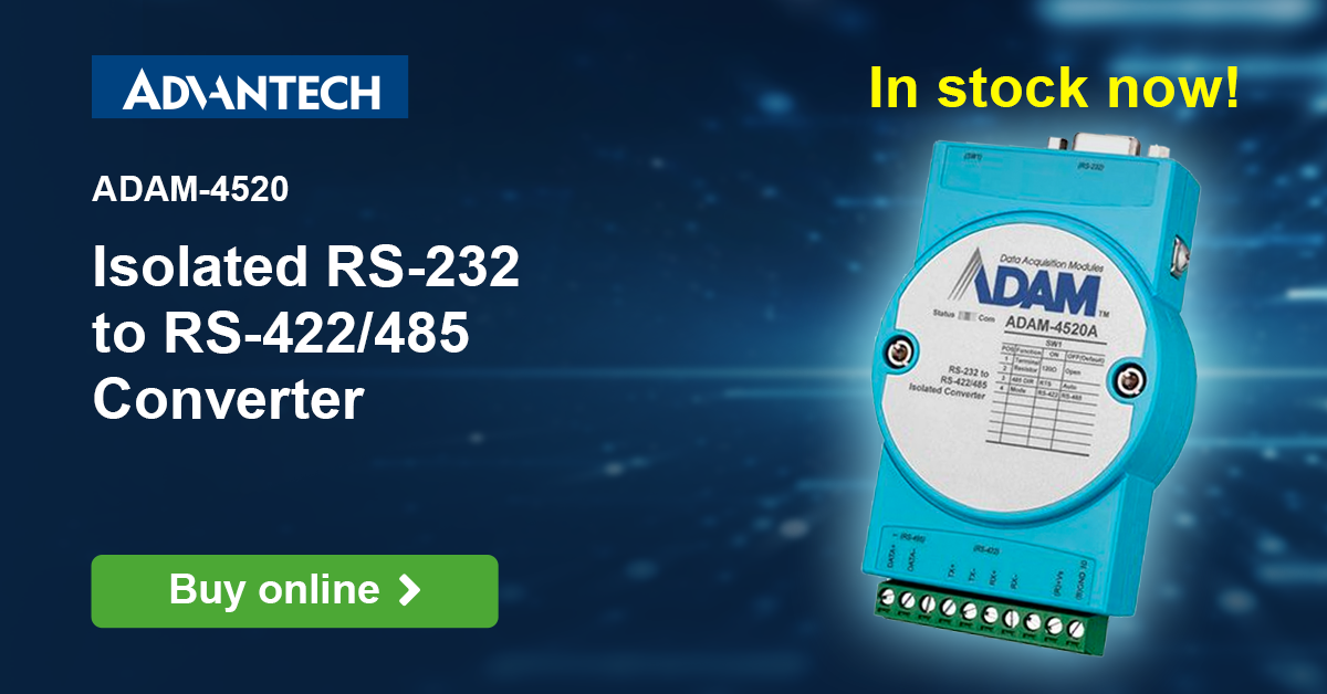 Advantech ADAM-4520A robust RS-232 to RS-422/485 Isolated Converter now ...