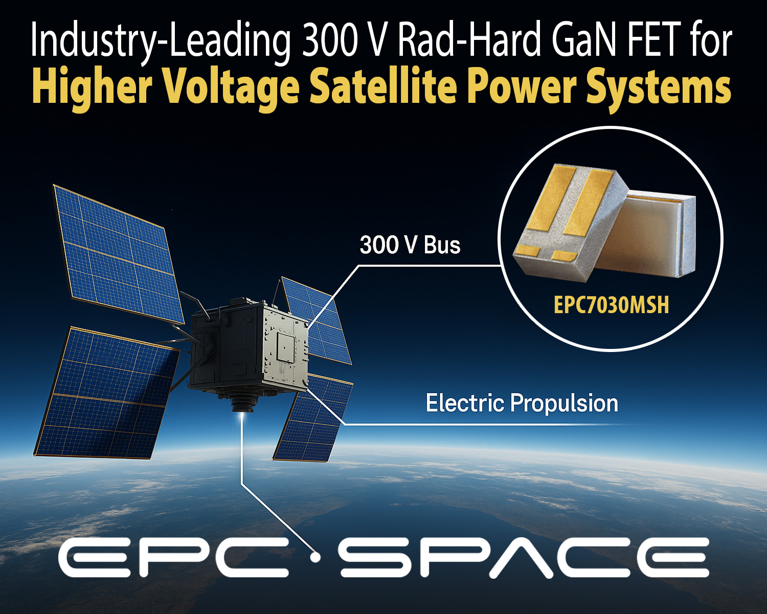 EPC Space launches 300 V rad-hard GaN FET for higher voltage satellite ...