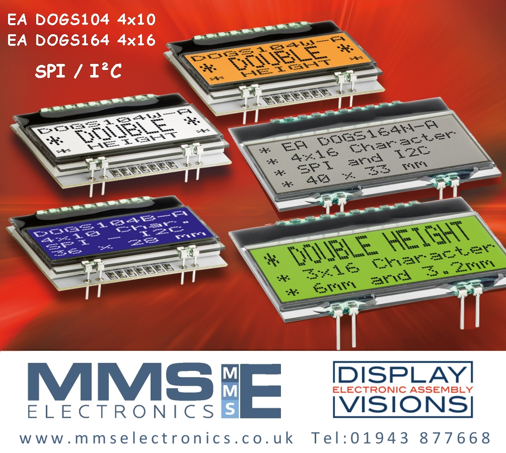 Mini displays with DOUBLE HEIGHT characters SPI and I²C - CIE