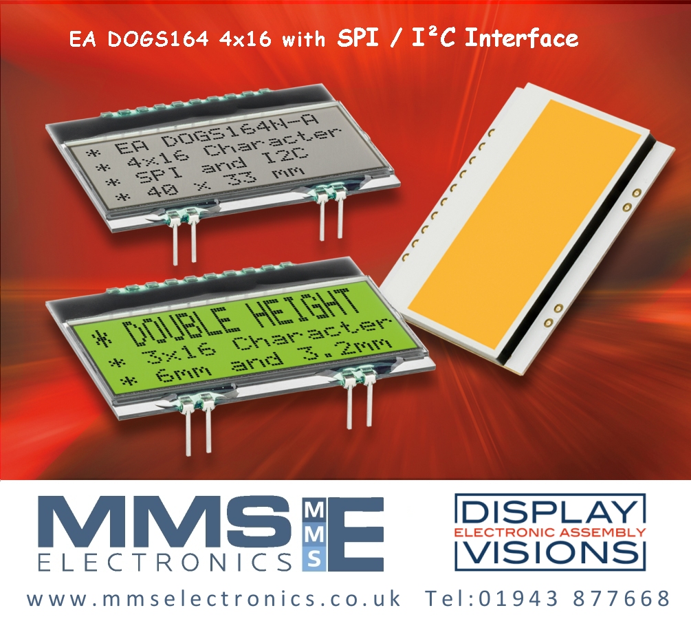 Mini displays with DOUBLE HEIGHT characters SPI and I²C - CIE
