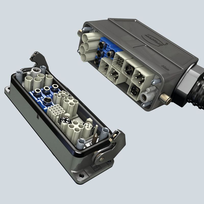 Space and weight saving Harting Han-Modular Domino connectors available ...
