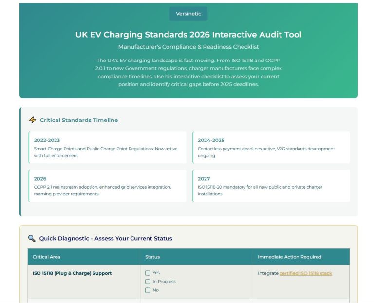 Versinetic warns EV manufacturers to act now ahead of 2026 UK charging ...