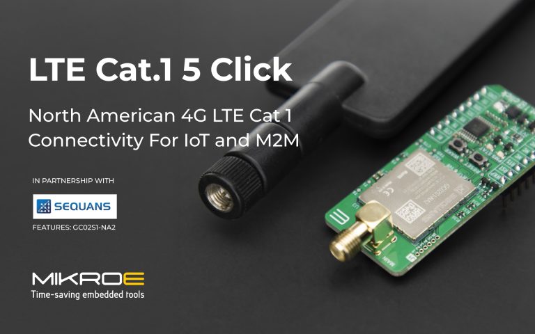 LTE Cat.1 5 Click from MIKROE provides 4G LTE Cat 1 bis cellular ...